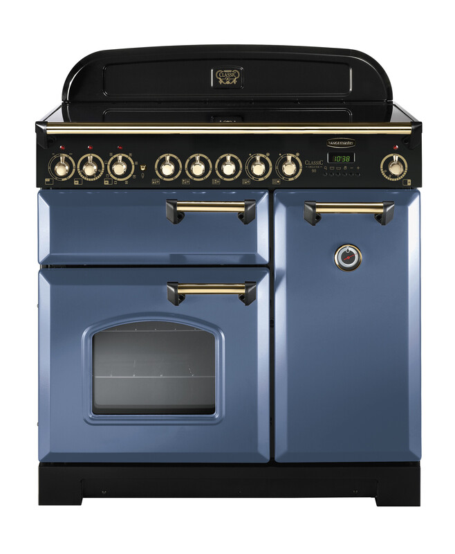Classic Deluxe 90 Ceramic Stone Blue with Brass trim | RANGEMASTER
