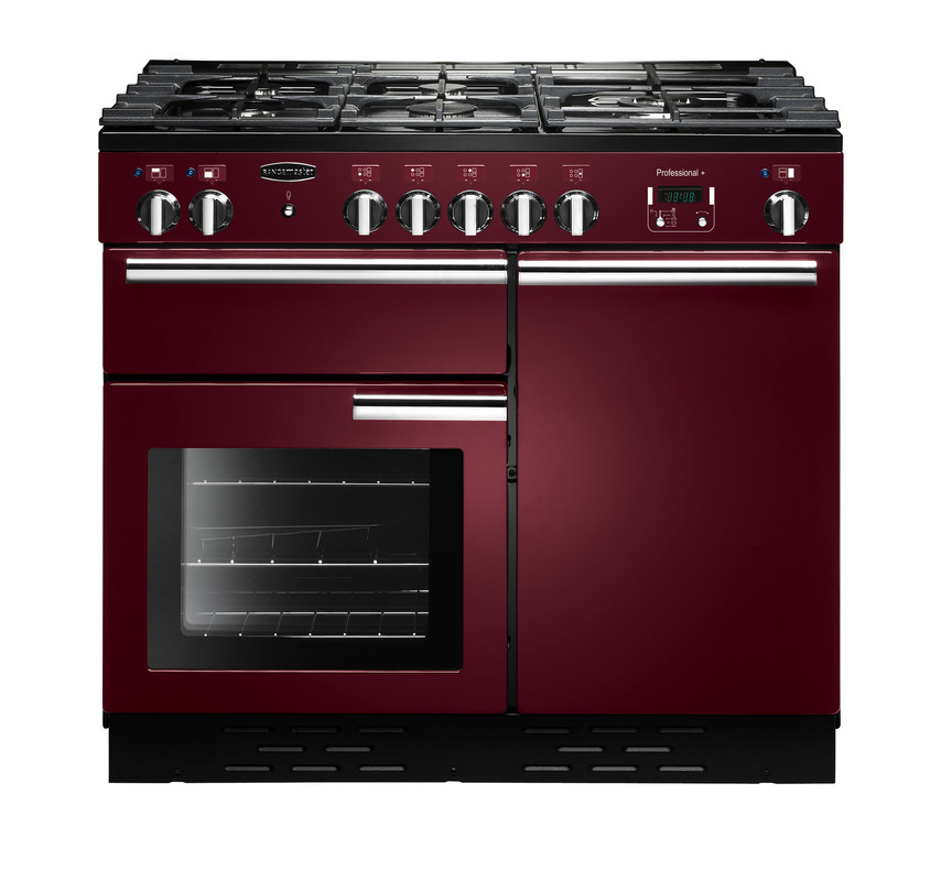 Professional+ 100 Dual Fuel Cranberry with Chrome trim | RANGEMASTER