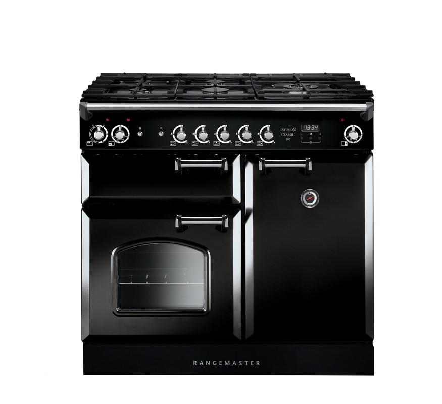 Infusion Classic 100 Dual Fuel Black with Chrome trim | RANGEMASTER